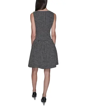 Karl Lagerfeld Paris Mini Grid Nubby Dress
