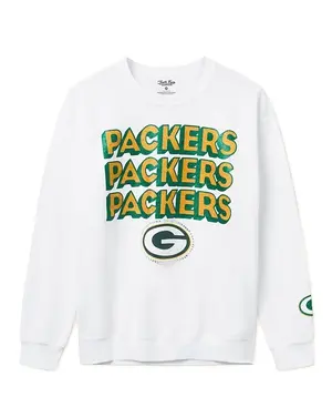Junk Food Clothing Nfl Green Bay Packers Fleece Crewneck - White