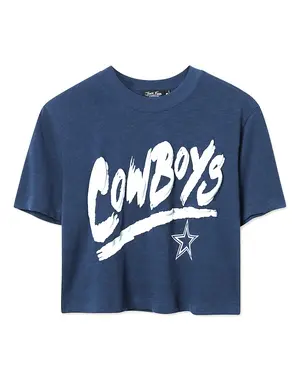 Junk Food Clothing Nfl Dallas Cowboys Thrill Crop Tee - True Navy