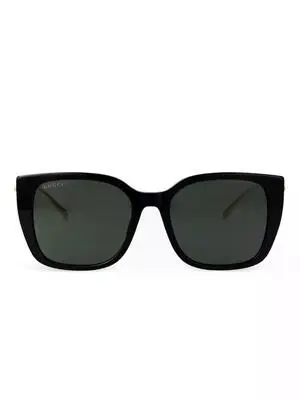Gucci Pearl-embellished Square-frame Sunglasses - Black