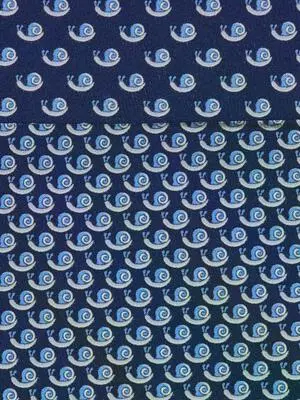 FERRAGAMO Snail Print Silk Neck Tie - Blue