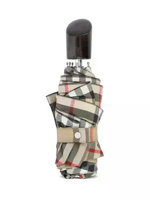 Burberry Check Print Umbrella - Neutrals