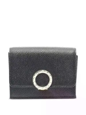 BVLGARI 2020s Trifold Leather Wallet - Black