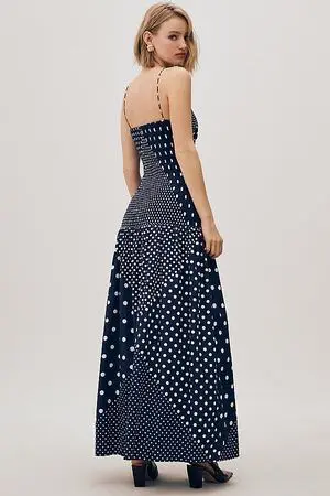 S/W/F Drop-waist Patchwork Maxi Dress