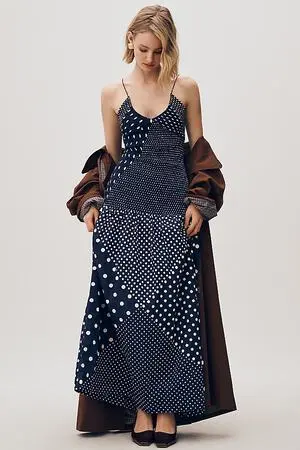 S/W/F Drop-waist Patchwork Maxi Dress
