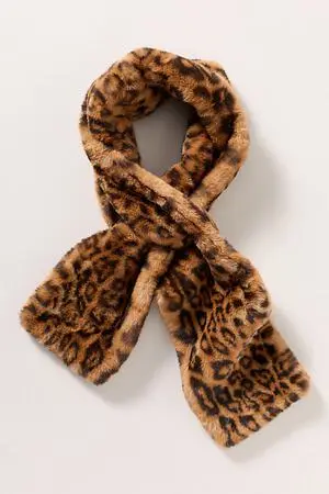 Apparis Kai Faux Fur Scarf - Leopard
