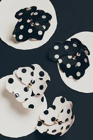 Maeve Floral Polka Dot Stud Earrings - White