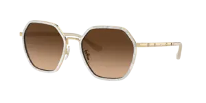 COACH Hexagonal Frame Sunglasses With Gradient Lenses - Brown Gradient
