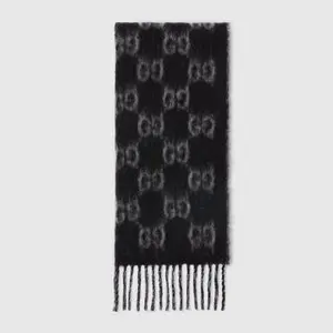 Gucci Gg Alpaca Wool Scarf Wool - Black