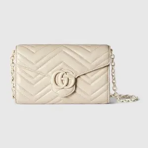 Gucci Gg Marmont Wallet On Chain Leather - White