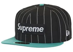 Supreme Mlb Teams Box Logo New Era 59fifty Cap - Black Pinstripe