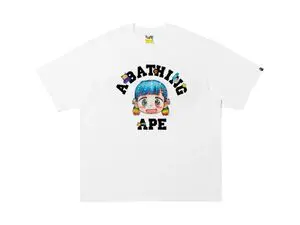 A BATHING APE X Mr. College Tee Shirt - White