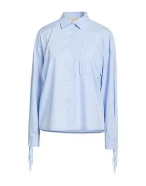 KAOS Poplin Shirt With Fringes - Blue