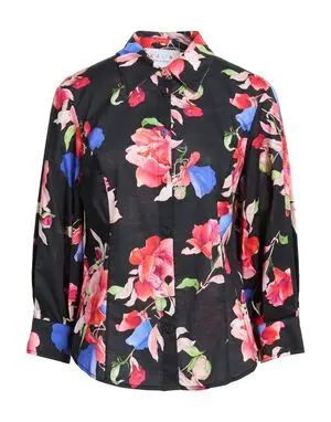 KAOS Floral Print Woven Shirt - Black