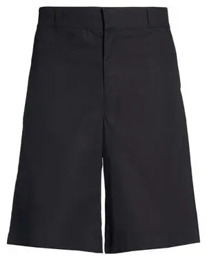 MODES Cotton Bermuda Shorts With Belt Loops - Black