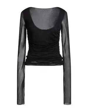 Emporio Armani Crepe And Jersey Top - Black