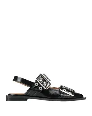 GANNI Slingback Ballerina Flats - Black