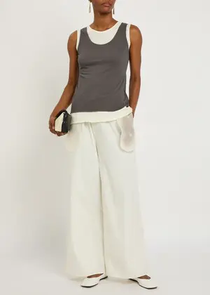 VORANIDA Layered-effect Cotton Tank Top - Grey