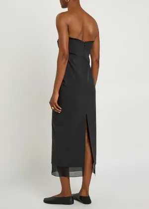 VORANIDA Tylyn Strapless Cotton-poplin Midi Dress