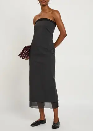 VORANIDA Tylyn Strapless Cotton-poplin Midi Dress