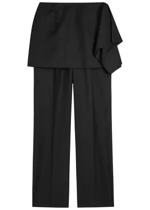 VORANIDA Cosette Layered-effect Wool-blend Trousers