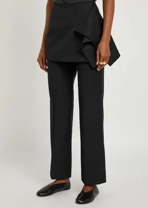 VORANIDA Cosette Layered-effect Wool-blend Trousers