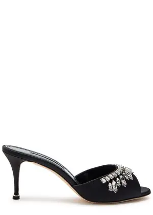 Women's Manolo Blahnik Black Mules Clogs