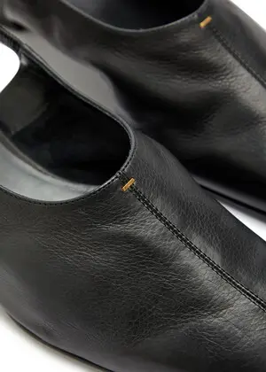 Khaite Cecilia Grained Leather Slingback Flats - Black