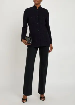 LIBEROWE Metallic Tweed Jacket - Navy