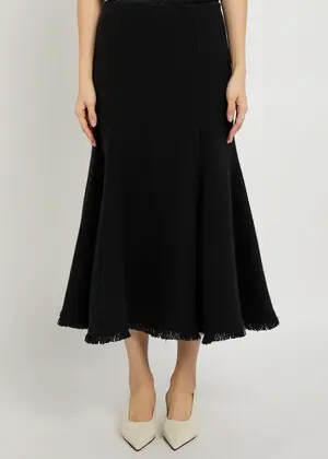 Gabriela Hearst Wool And Cashmere-blend Midi Skirt - Black