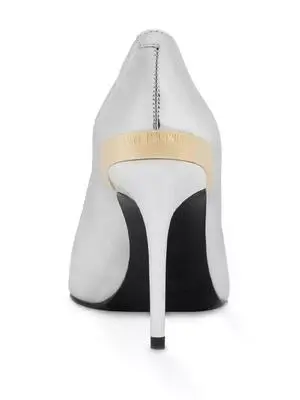 Moschino Pointed Heel Pumps - Silver