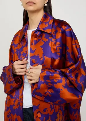 Dries Van Noten Printed Satin Coat