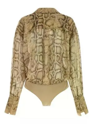 Andamane Paloma Python-print Bodysuit