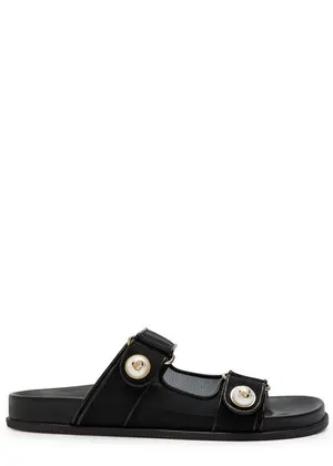 JIMMY CHOO Fayence Mesh Sliders - Black