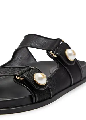 JIMMY CHOO Fayence Mesh Sliders - Black