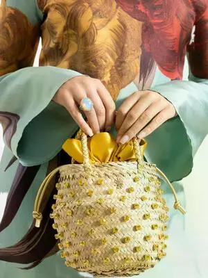 LE NINE Crystal-embellished Bucket Bag