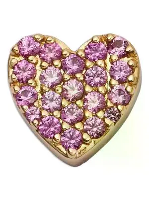 Loquet Pink Sapphire Heart Charm - Gold