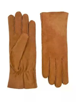 AGNELLE Suede Gloves - Brown