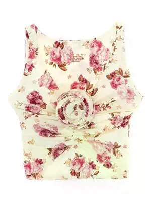 Magda Butrym Floral-print Bikini Top - Neutrals