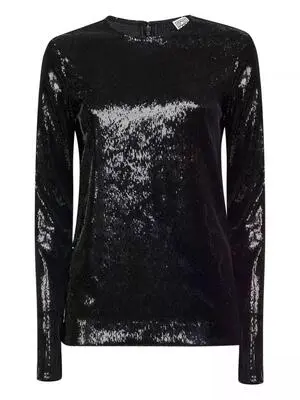 TOTEME Sequin Embellished Crewneck Top - Black