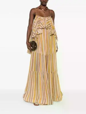Zimmermann Rebellion Ruffled Striped Maxi Dress - Yellow