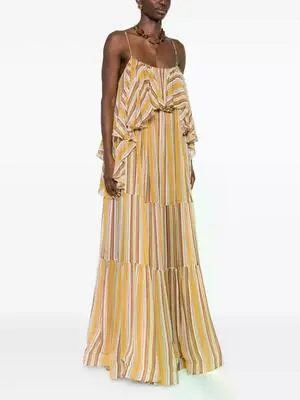 Zimmermann Rebellion Ruffled Striped Maxi Dress - Yellow