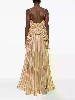 Zimmermann Rebellion Ruffled Striped Maxi Dress - Yellow