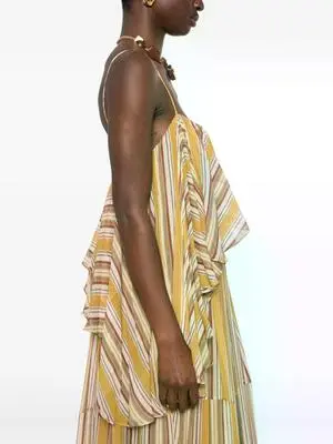 Zimmermann Rebellion Ruffled Striped Maxi Dress - Yellow