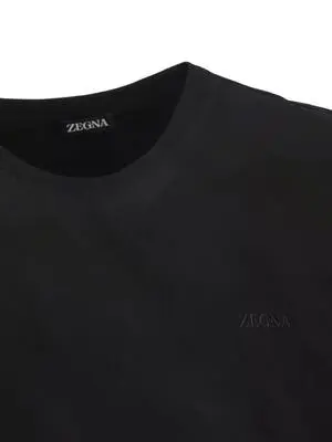 Zegna Logo-embroidered T-shirt - Black