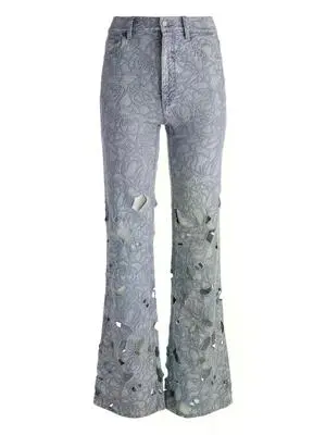 Alice And Olivia Mixed Media Jeans