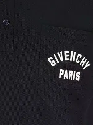 Givenchy Logo-embroidered Patch-pocket Polo Top - Blue