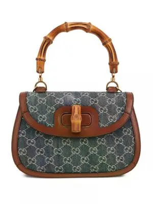 Gucci Bamboo Denim Handbag - Blue