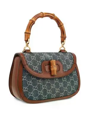 Gucci Bamboo Denim Handbag - Blue