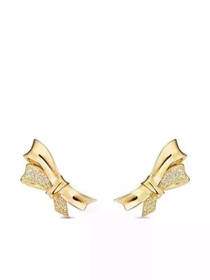 MASON AND BOOKS Diamond Bow Earrings - Gold